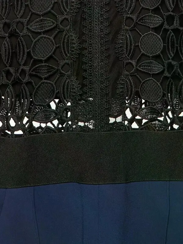 SELF-PORTRAIT Lace Crepe Jumpsuit - Blue