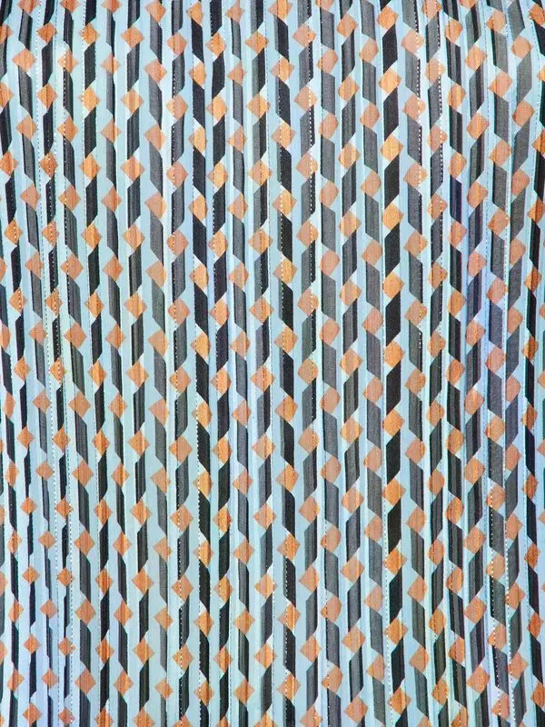 Maje Geometric Print Plissé Mini Dress