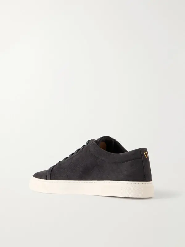 Jennifer Chamandi Embellished Suede Low Top Sneakers - Gray