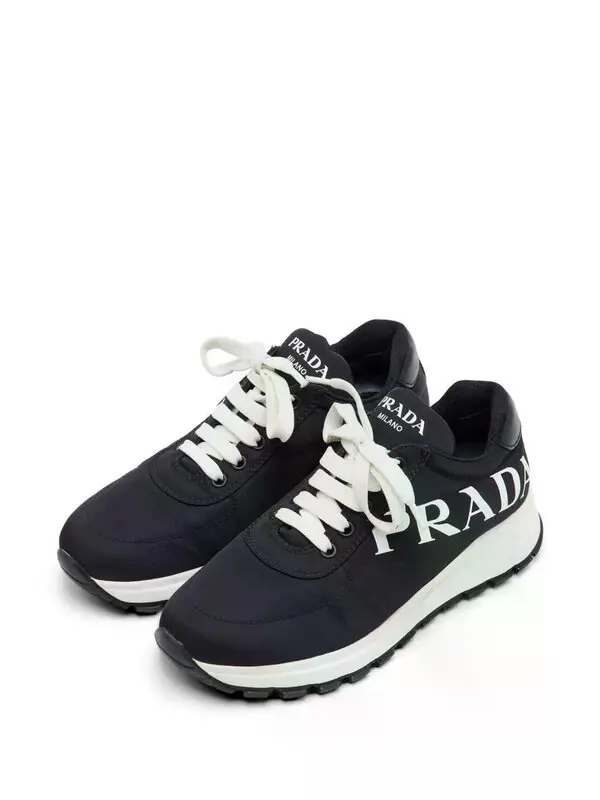 Prada Logo Print Low-top Lace-up Sneakers