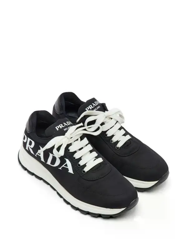 Prada Logo Print Low-top Lace-up Sneakers
