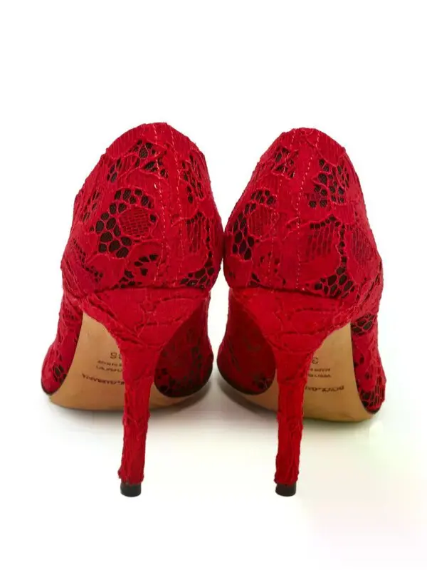 Dolce & Gabbana Bellucci Floral Lace Pointed Toe Stiletto Pumps
