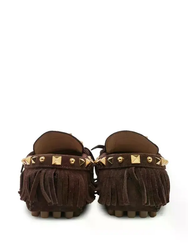 Valentino Garavani Rockstud Vlogo Loafers - Brown