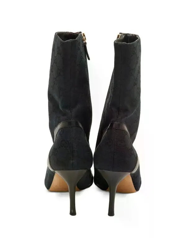FERRAGAMO Gg Canvas Pointed Toe Ankle Boots