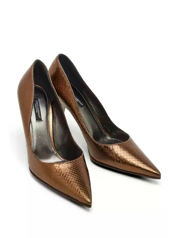 Dolce & Gabbana Snakeskin-embossed Leather Stiletto Pumps