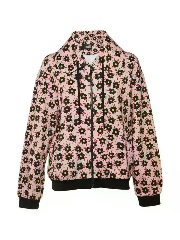 Moschino Floral-print Zip-up Jacket - Pink