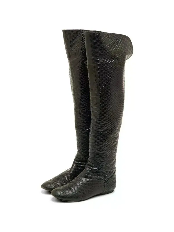 GIUSEPPE ZANOTTI Snakeskin-pattern Over-the-knee Boots
