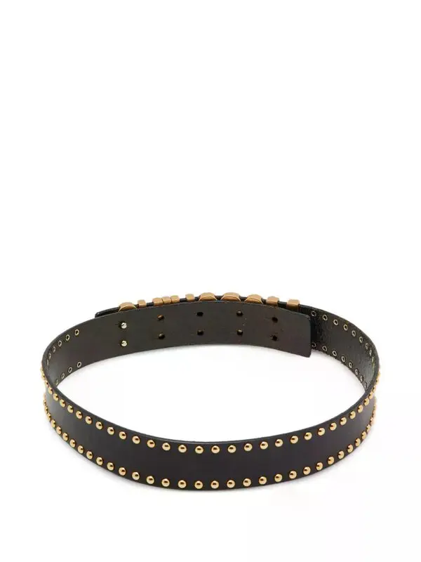 Moschino Studded Logo Buckle Belt