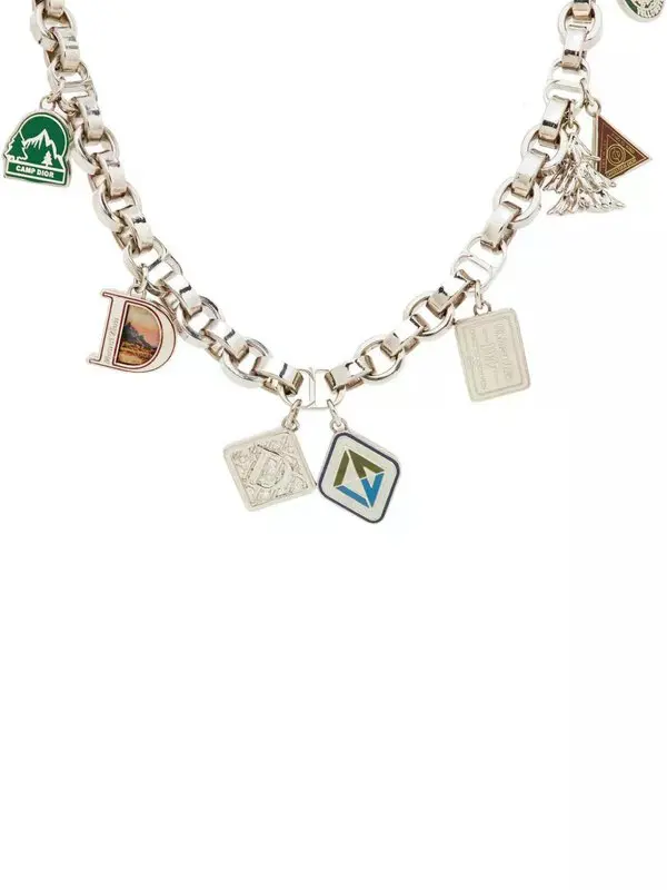 Dior Enamel Multi-charm Necklace - Silver