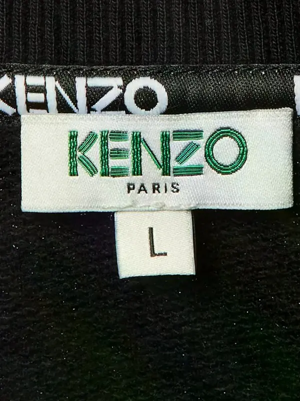 Kenzo Logo Print V-neck Sweater Dress - Black