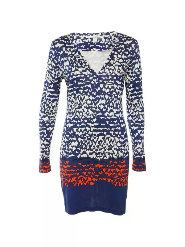 Diane Von Furstenberg Reina Printed Silk Dress - Blue