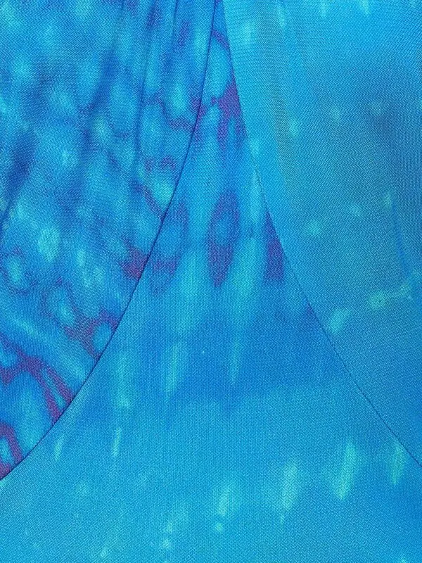 Roberto Cavalli Abstract Print Draped Sleeve Top