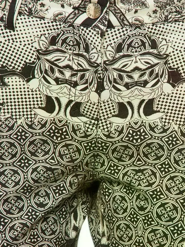 Roberto Cavalli Floral Print Cropped Jeans