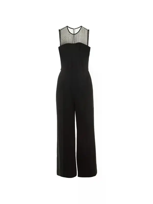 Max Mara Mesh-yoke Wide-leg Jumpsuit - Black