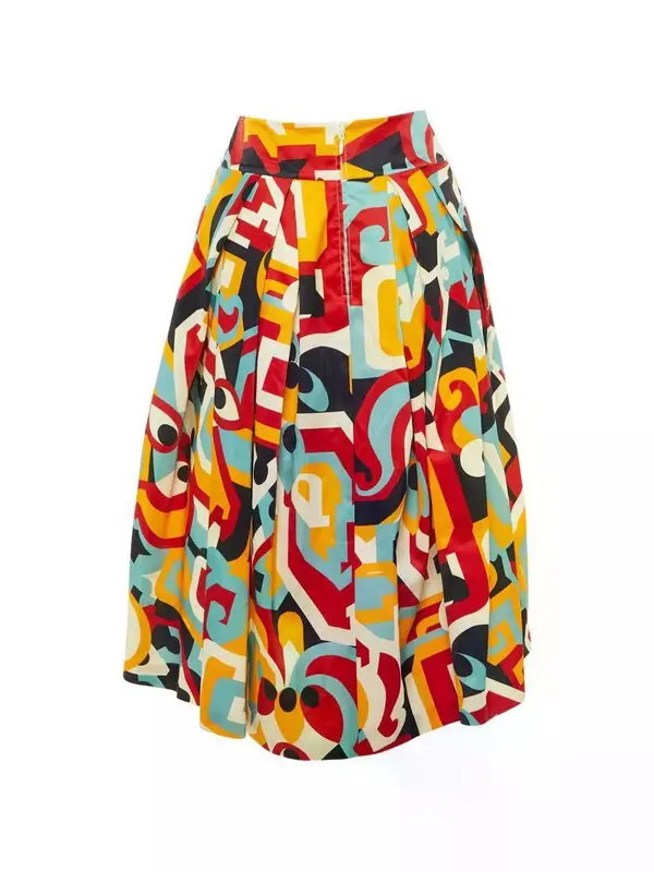 Dsquared2 Printed Pleated Mid Skirt