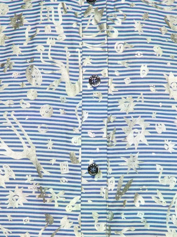 Kenzo Metallic-print Striped Shirt