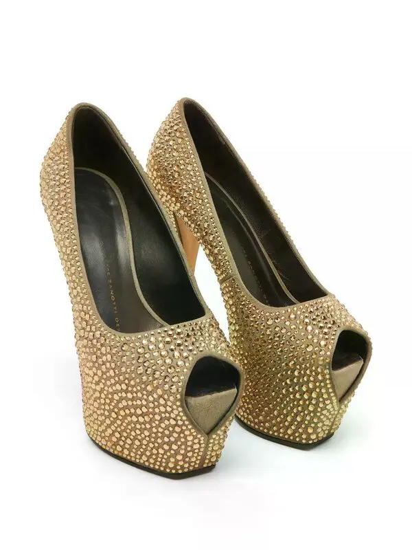 GIUSEPPE ZANOTTI Embellished Platform Pumps - Grey