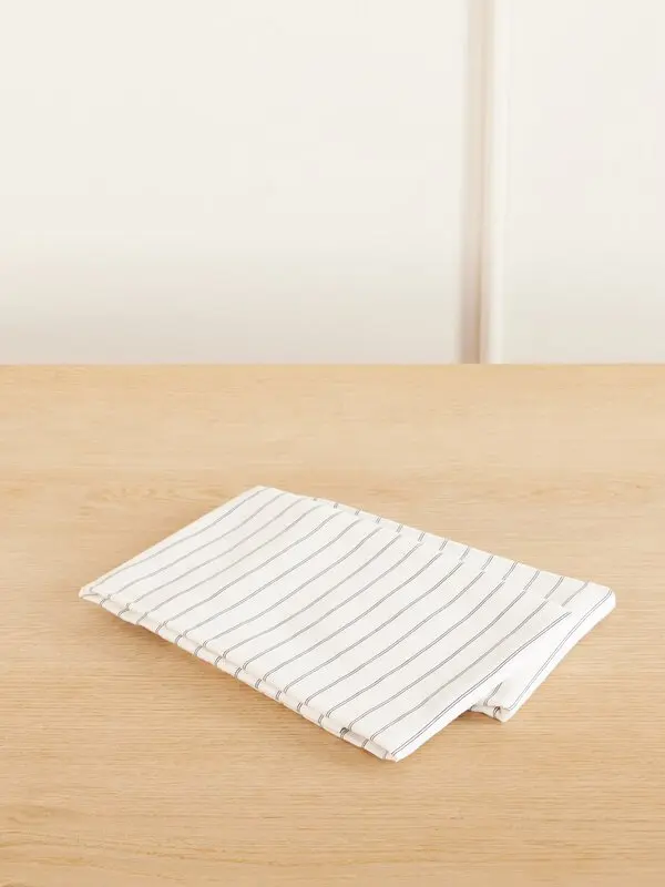 TEKLA Set Of Two Striped Organic Cotton-sateen Pillow Cases - Multi