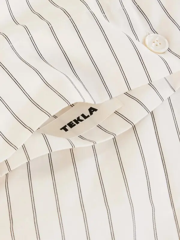 TEKLA Striped Organic Cotton-sateen Queen Duvet Cover