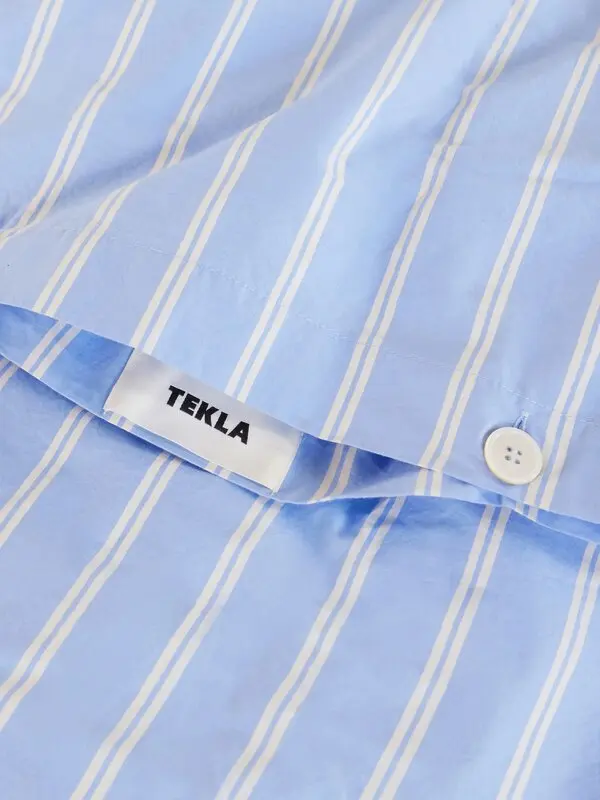 TEKLA Striped Organic Cotton-percale King Duvet Cover