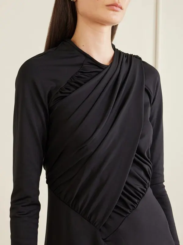 Victoria Beckham Gathered Crepe Midi Dress