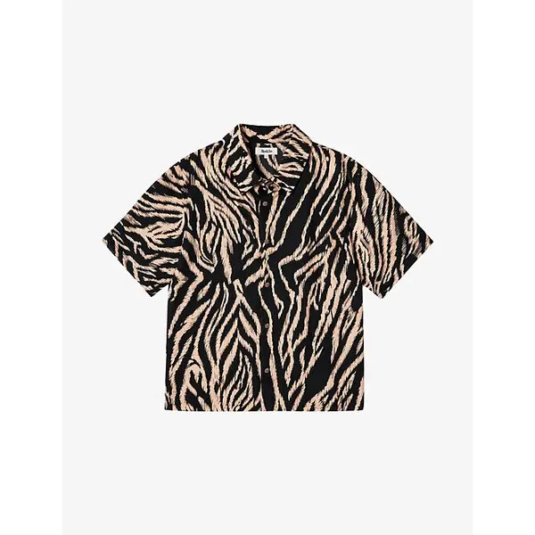 RO&ZO Zebra Print Short Sleeve Shirt - Multi