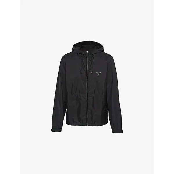 Prada Re-nylon Drawstring Hood Shell Jacket - Black