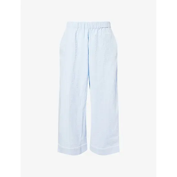Lounge Textured Cotton Pyjama Bottoms - Blue