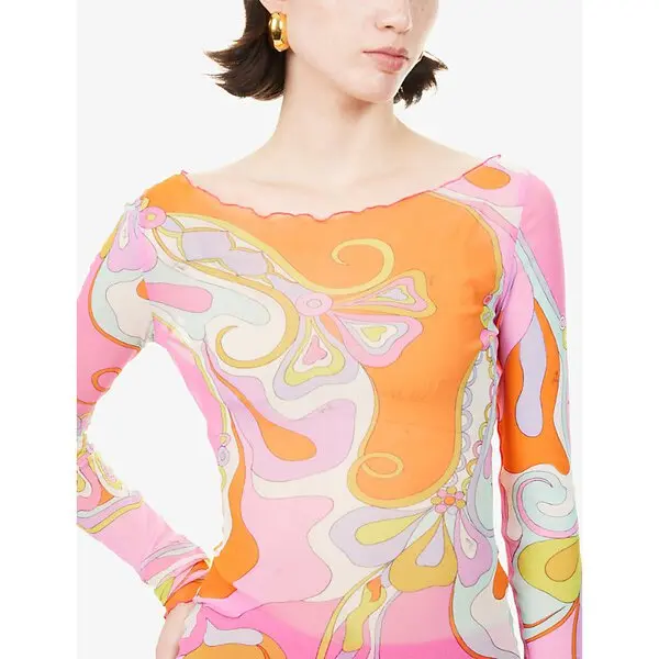 Emilio Pucci Printed Long-sleeve Woven T-shirt