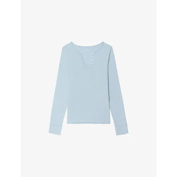 Zadig&Voltaire Graphic Print Long-sleeve Cotton T-shirt - Sky