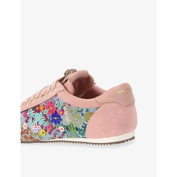 Kurt Geiger Islington Embroidered Woven Trainers - Blue/pal.c