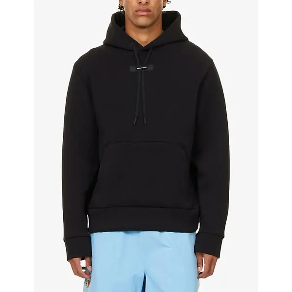 On Focus Tech Regular-fit Stretch-cotton Blend Hoodie - Black