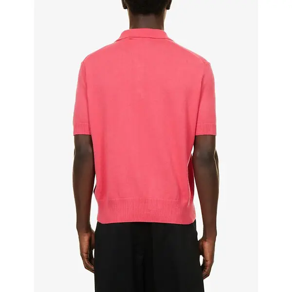 VIVIENNE WESTWOOD Mark Orb-embroidered Cotton And Cashmere-blend Polo Top - Raspberry