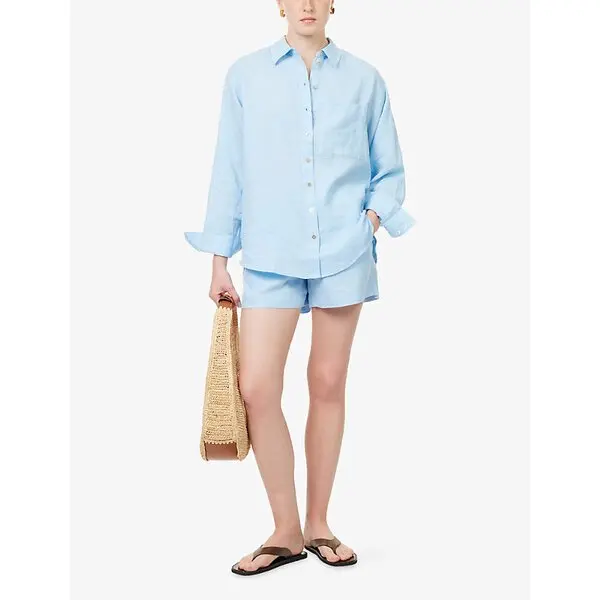 Heidi Klein Ponza Linen Beach Shorts - Blu-blu
