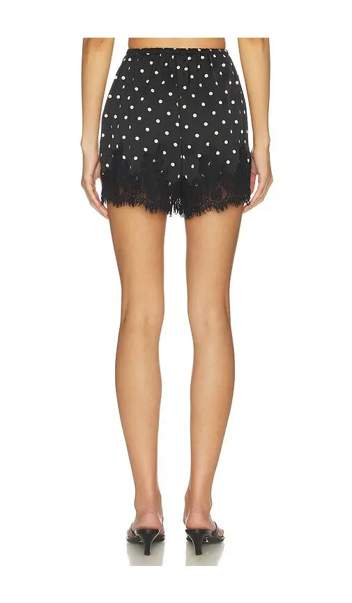 Line & Dot Sophie Lace Trim Satin Shorts