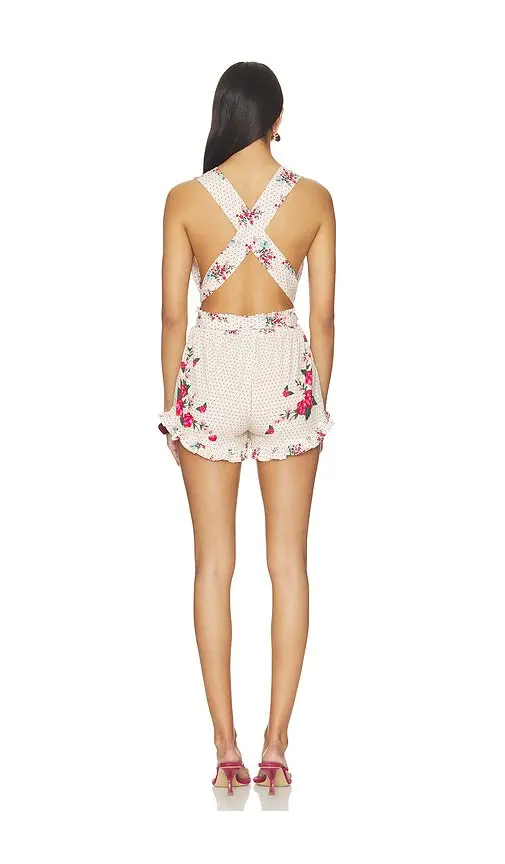 Agua Bendita Halterneck Floral Romper - Multi