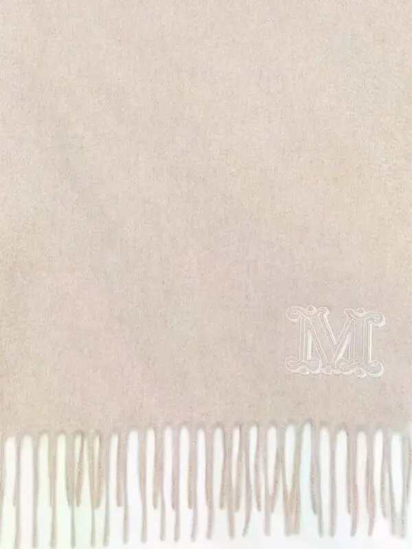 Max Mara Wsdalia Logo-embroidered Fringed Scarf