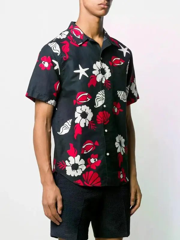Thom Browne Rwb Multi Heavy Voile Short Sleeve Shirt