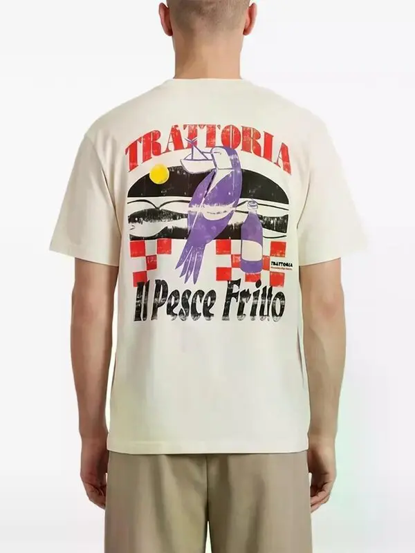 PAS DE MER Trattoria Graphic-print Cottont-shirt