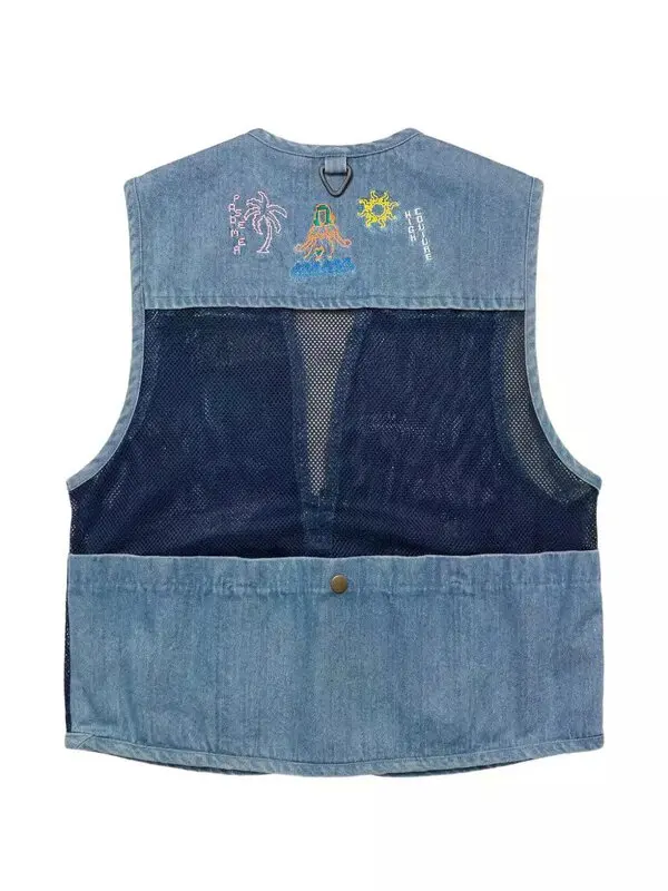 PAS DE MER Postcard Mesh-panelled Gilet