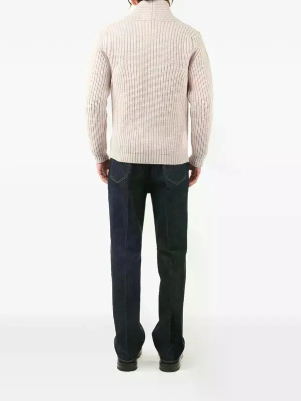AL DUCA D’AOSTA 1902 Ribbed Knit Shawl Collar Cardigan