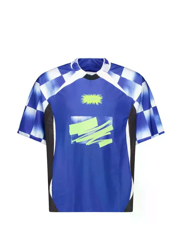 LE PERE Checked Jersey - Blue