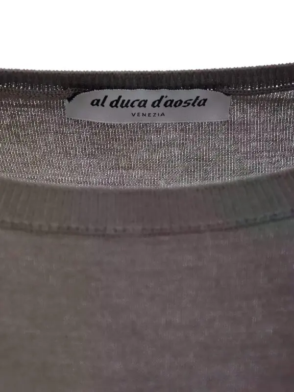 Al Duca D'aosta Virgin Wool Fine Knit Crew Neck Long Sleeve T-shirt - Grey