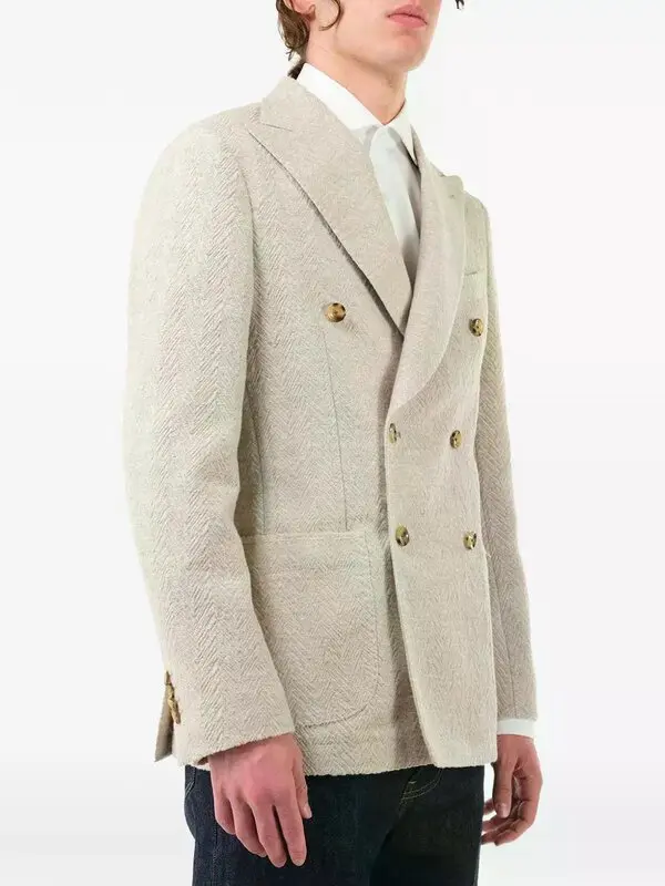 AL DUCA D’AOSTA 1902 Double-breasted Herringbone Blazer