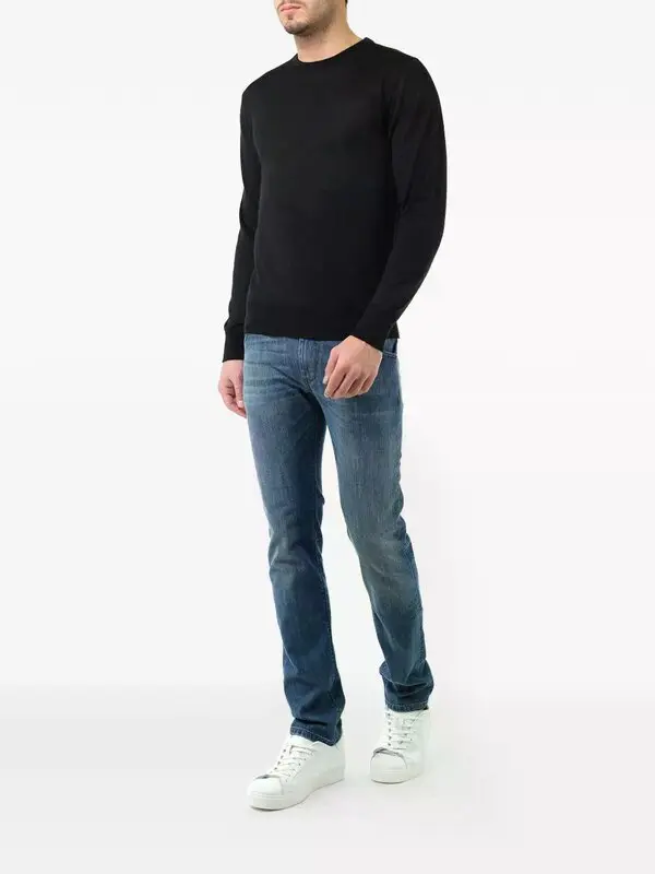 Al Duca D'aosta Crew Neck Long Sleeve Fine Knit T-shirt - Black