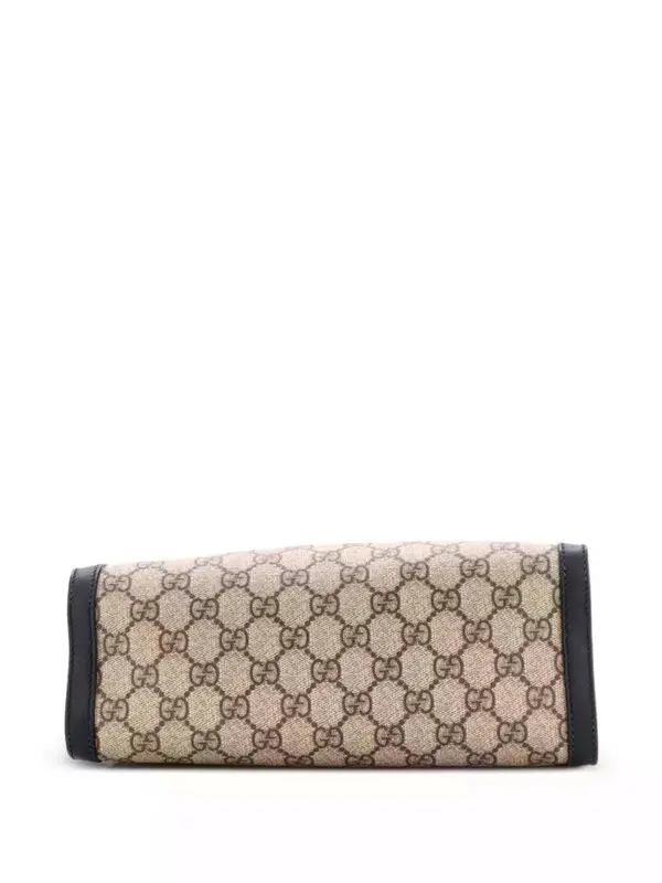 Gucci Padlock Chain Tote Gg Coated Canvas With Leather Small Shoulder Bag - Black