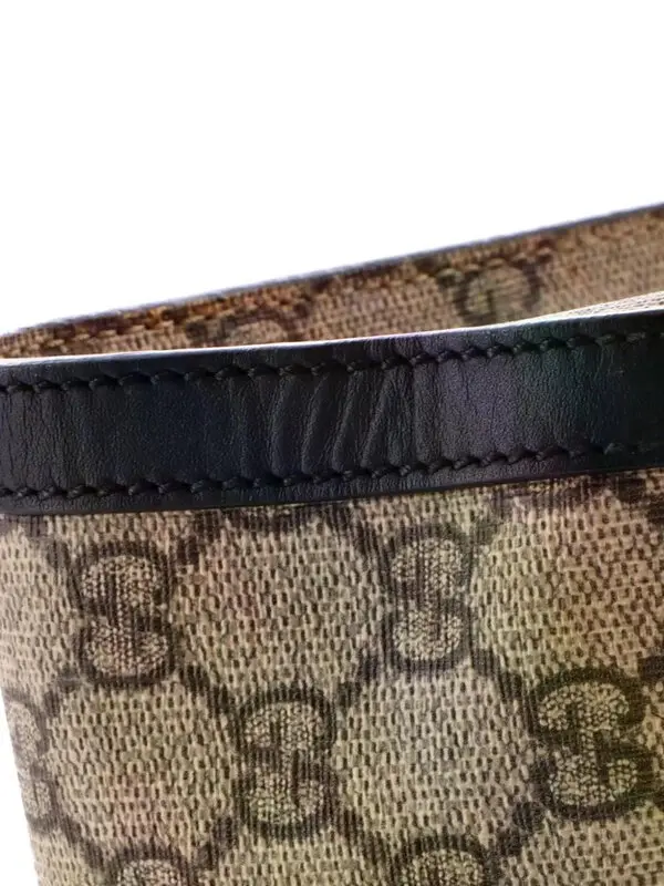 Gucci Padlock Chain Tote Gg Coated Canvas With Leather Small Shoulder Bag - Black