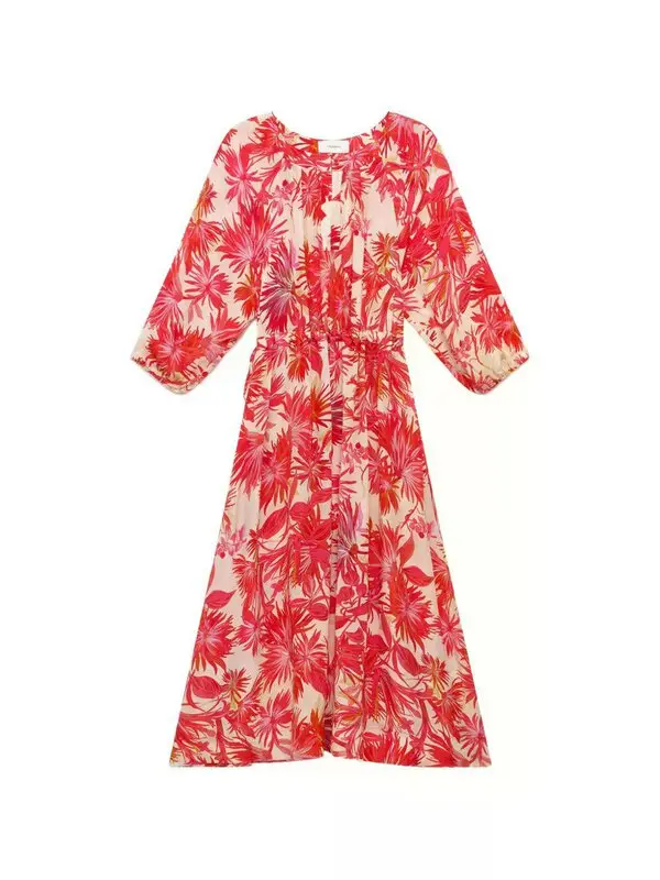 Malìparmi Botanical Jungle Floral-print Maxi Dress - Red