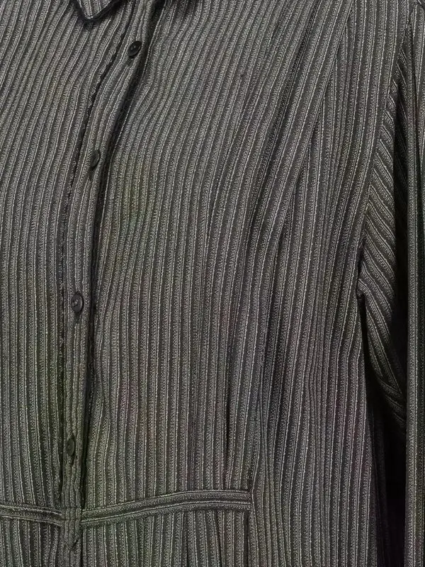 Kenzo Pinstripe Pattern Pleated Midi Dress
