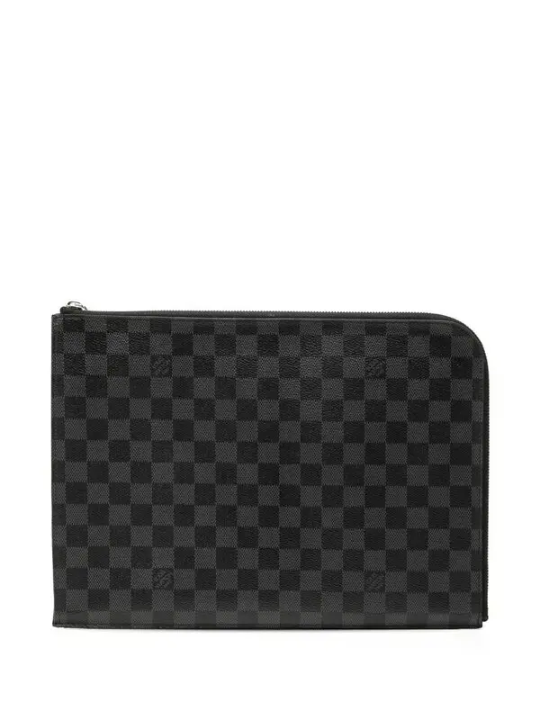 LOUIS VUITTON Damier Graphite Pochette Jour Gm Clutch Bag - Black